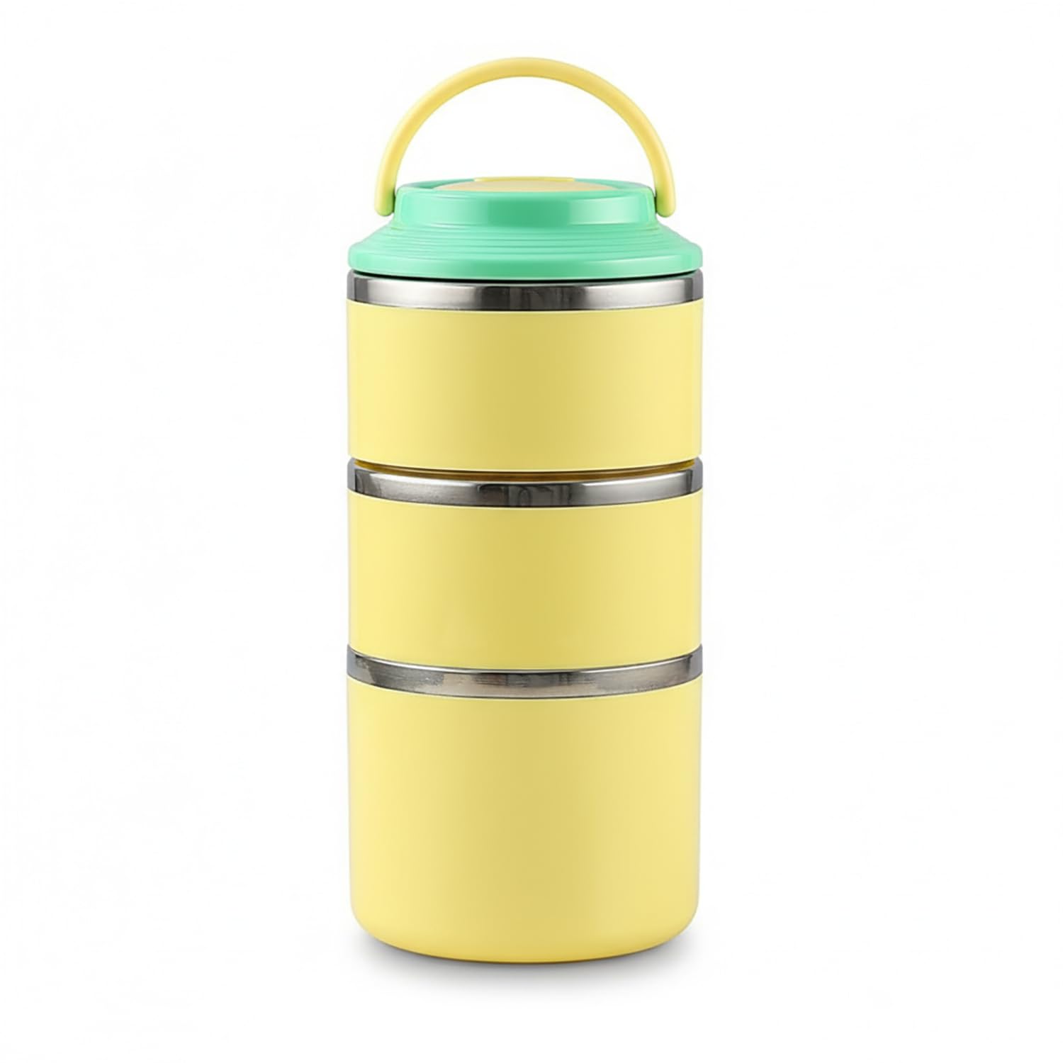 3 Layer 304 Stainless Steel Round Lunch Box – House of quirk