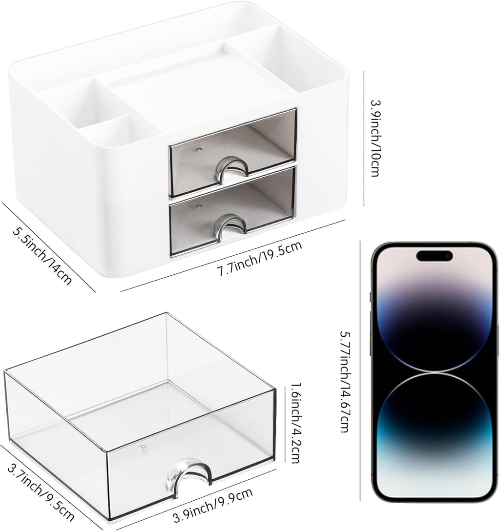 Small Desk Organizer With Drawer With 4 Compartments + 2 Drawer – House ...