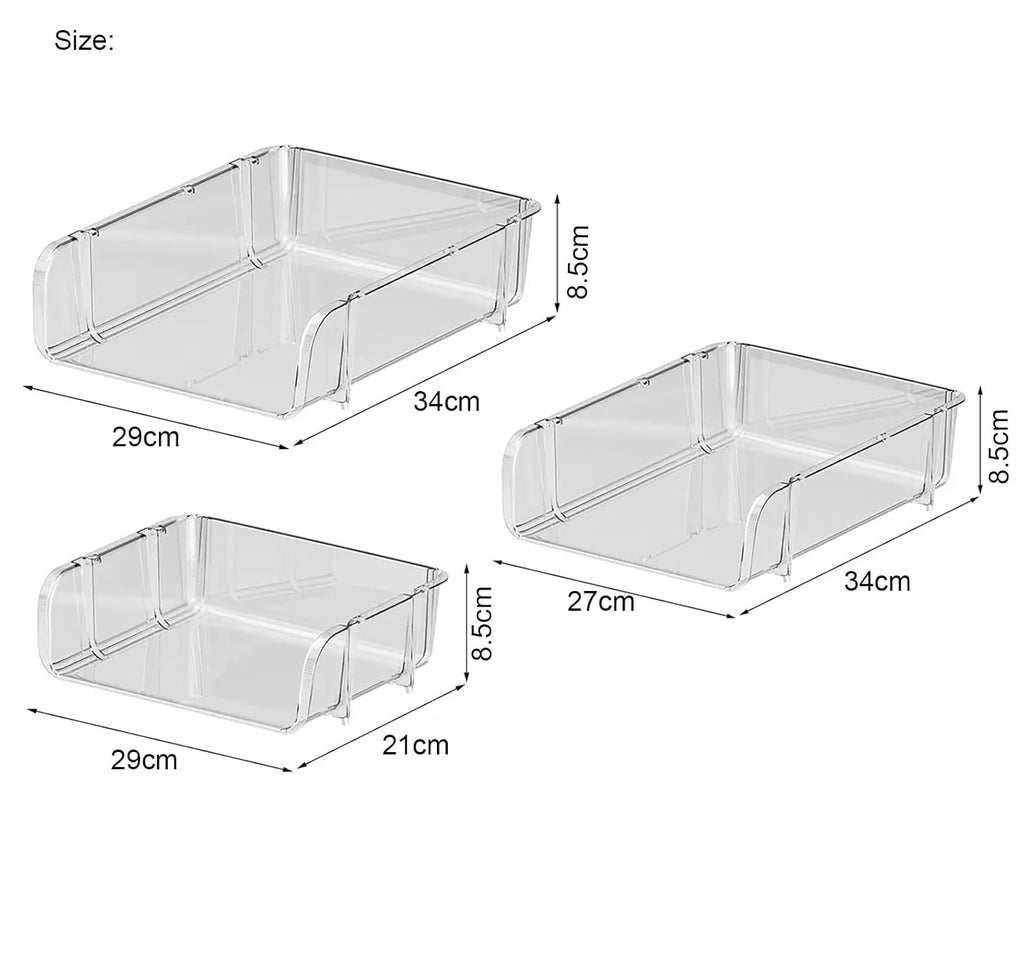 File Organizer, Acrylic Stackable Desk Organizers (Set of 2) – House of ...