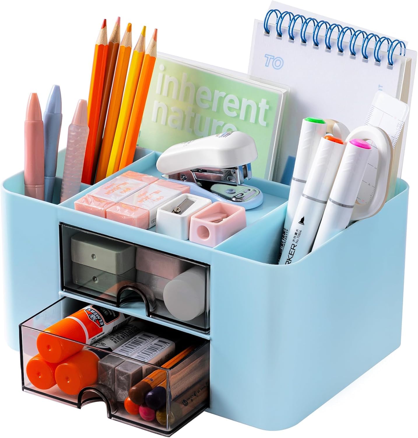 Small Desk Organizer With Drawer With 4 Compartments + 2 Drawer – House ...