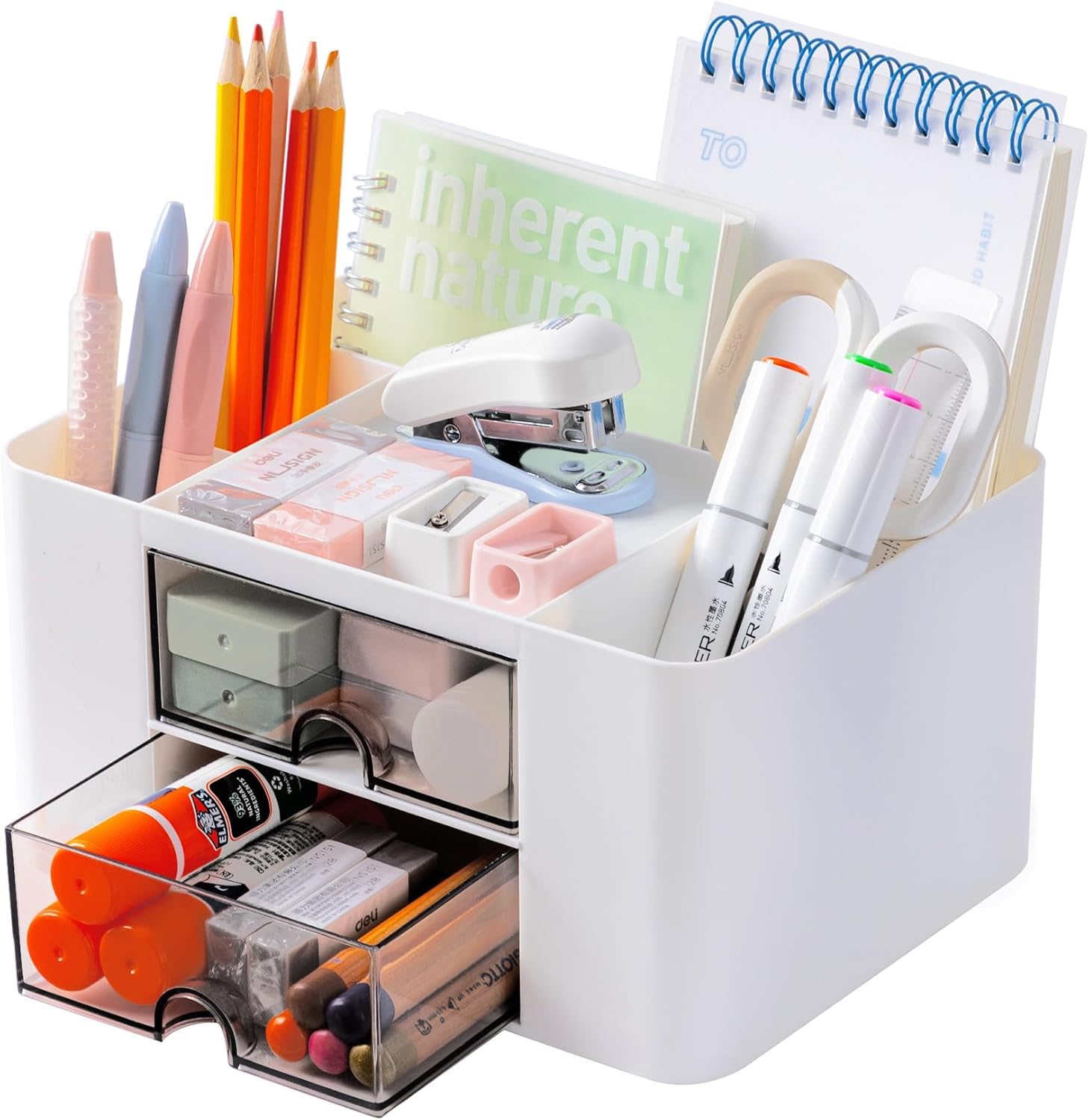 Small Desk Organizer With Drawer With 4 Compartments + 2 Drawer – House ...