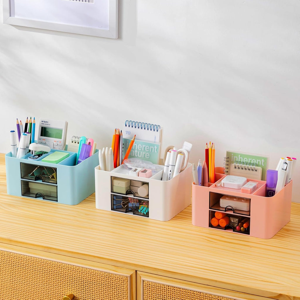 Small Desk Organizer With Drawer With 4 Compartments + 2 Drawer – House ...