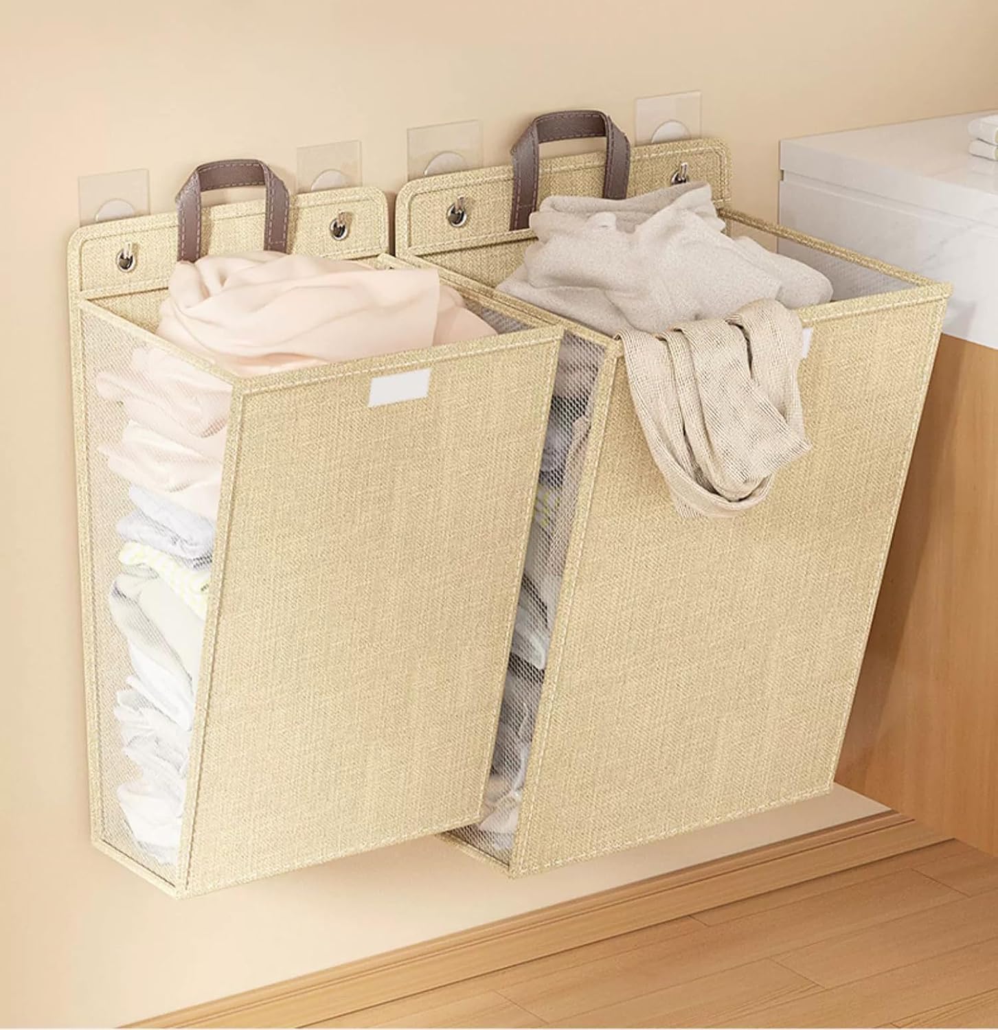 Wall Mounted Laundry Basket-Beige – House of quirk
