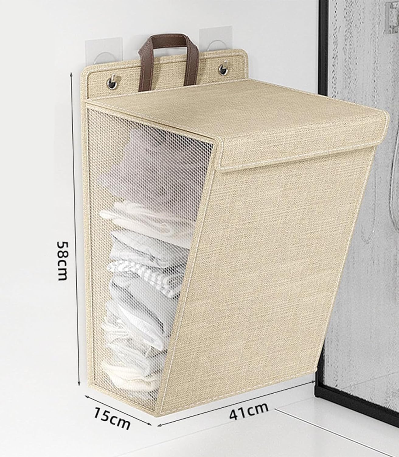 Wall Mounted Laundry Basket-Beige – House of quirk